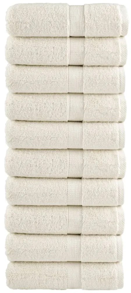 Prémiové mycí ručníky SOLUND 10 ks krémové 30x30 cm 600 g/m² 137469