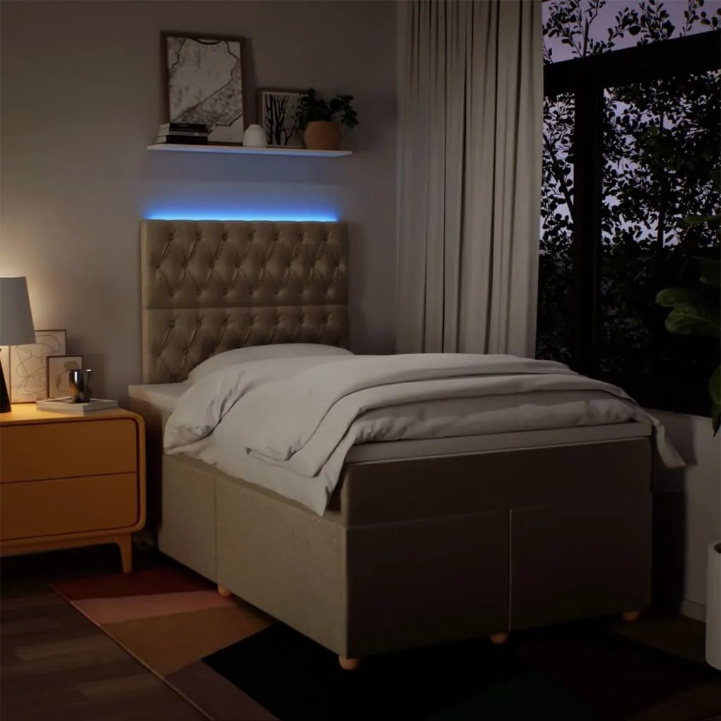 Box spring postel s matrací krémová 120x200 cm textil 3293559