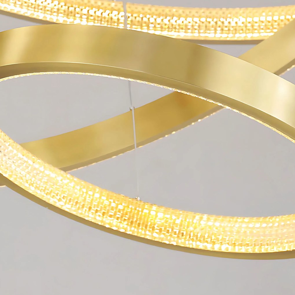 Toolight Toolight, LED stropní svítidlo 60cm, 55W, 3500lm + dálkové ovládání, APP1772-CP, zlatá matná, OSW-06351