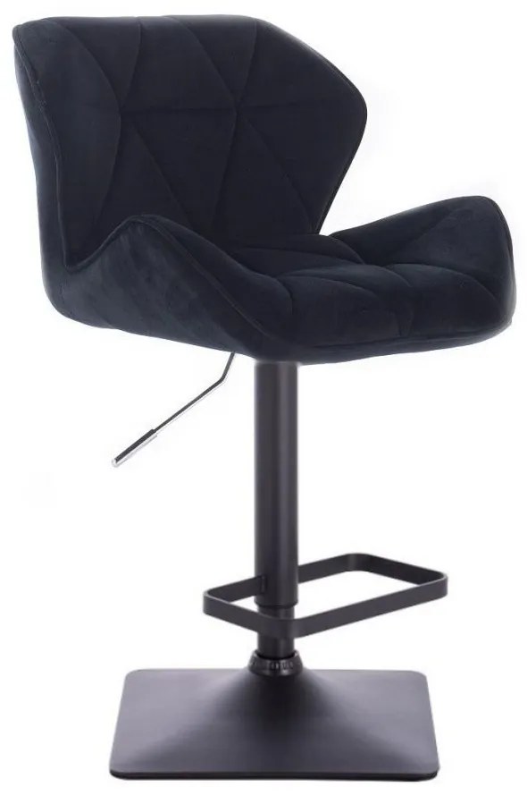 LuxuryForm DESIGN Barová židle MILANO VELUR na černé hranaté podstavě - černá