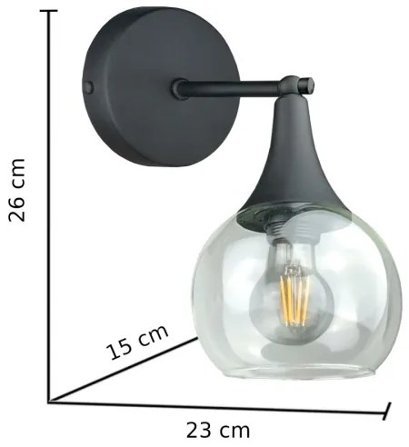 Nástěnné svítidlo STAR 1xE27/60W/230V černá/čirá