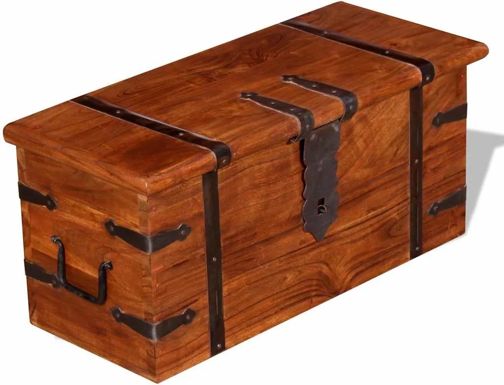 Set dvou úložných truhel masivní dřevo 244050