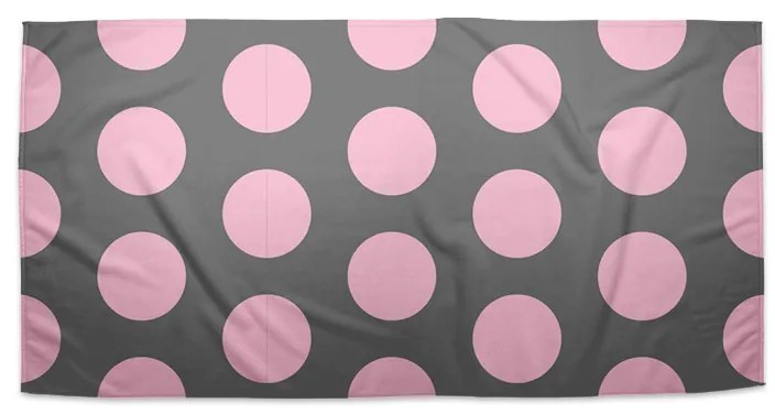 Ručník SABLIO - Velké růžové puntíky 50x100 cm