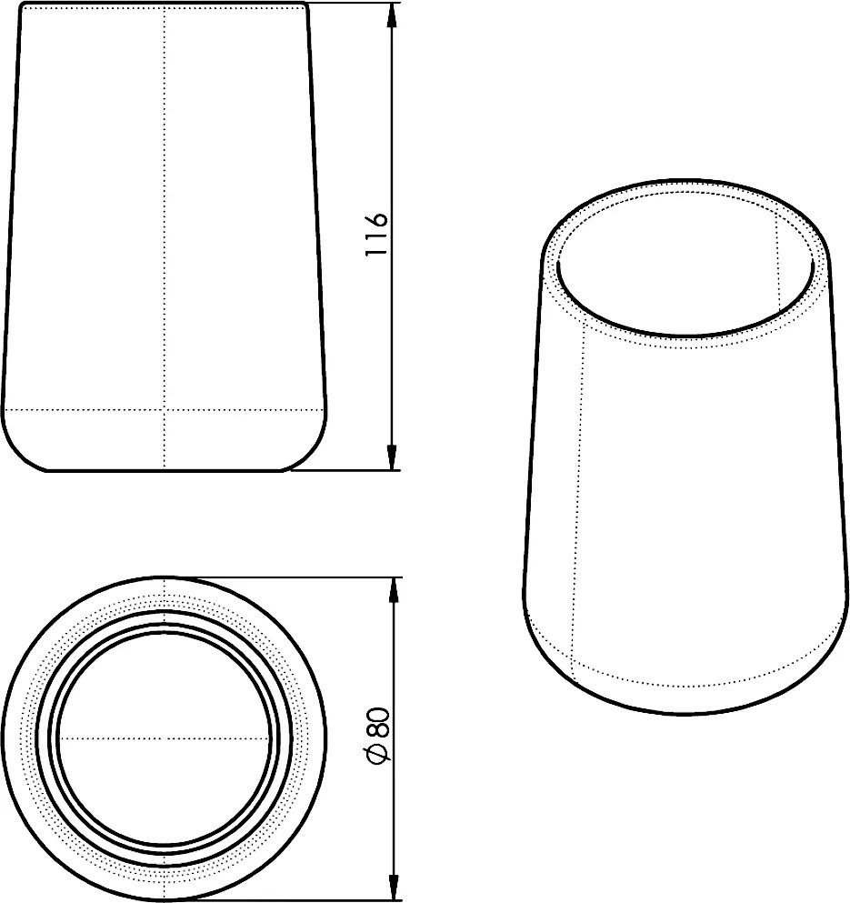 Gedy Gedy, MARIKA sklenice na postavení, šedá, MK9808