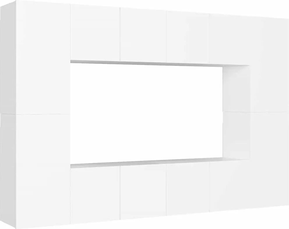 8dílný set TV skříněk bílý kompozitní dřevo 3078668