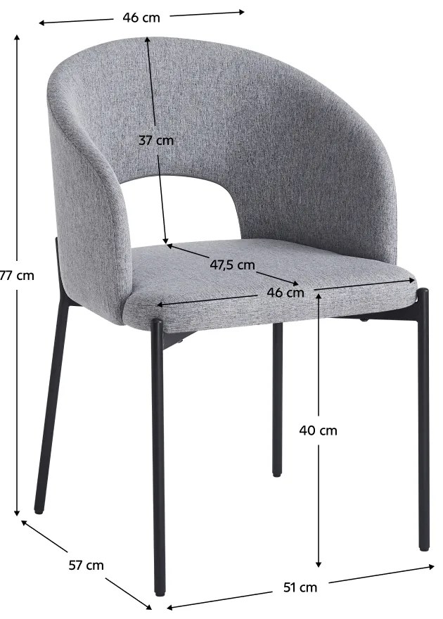 Kondela Jídelní židle, šedá/černá, LONKA