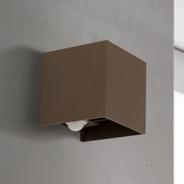 Orion- LED Venkovní nástěnné svítidlo se senzorem CUBE-S LED/13W/230V IP54 hnědá