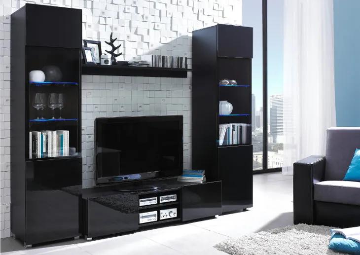 MEBLINE Moderní nábytek do obýváku DAGELO sestava 4 Černý
