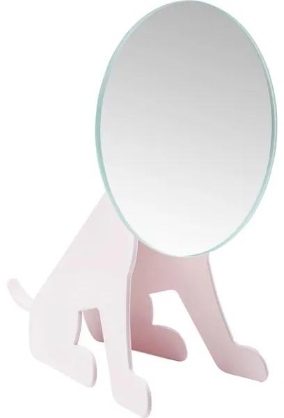 Stolní zrcadlo Dog Face - růžové