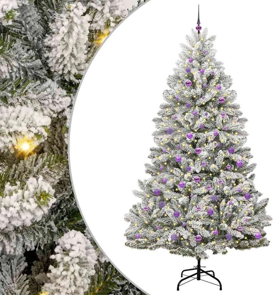 Umělý vánoční stromeček 240 cm 300 LED Teplá bílá PVC a ocel 3395772
