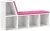 HOMCOM knihovní lavice 2 v 1 s 5 úložnými přihrádkami a 2 polštáři 108 x 30 x 60 cm bílá modrá