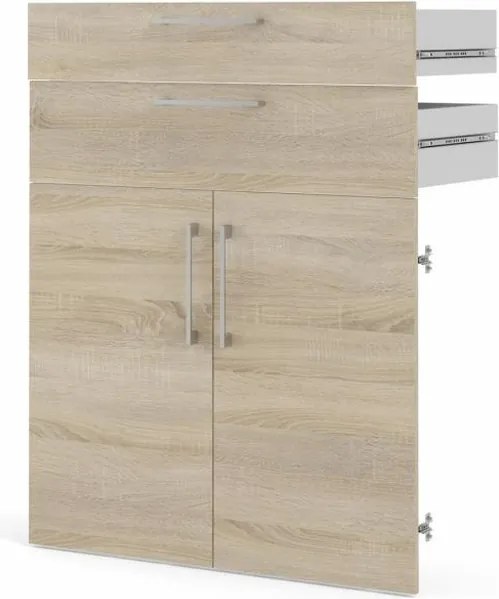 Skříň Modulo 178 x 40 x 113 cm, bílá / dub sonoma