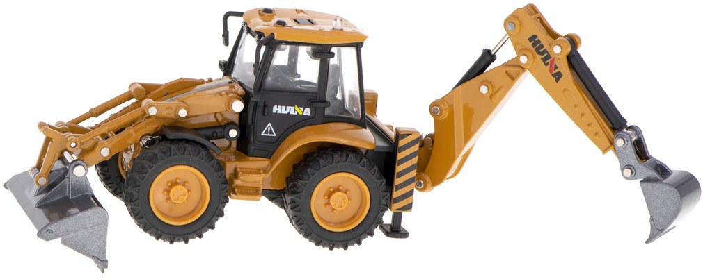 Creative Corner Bagr s nakladačem, buldozer s lžící Kovový model H-toys 1704 1:50