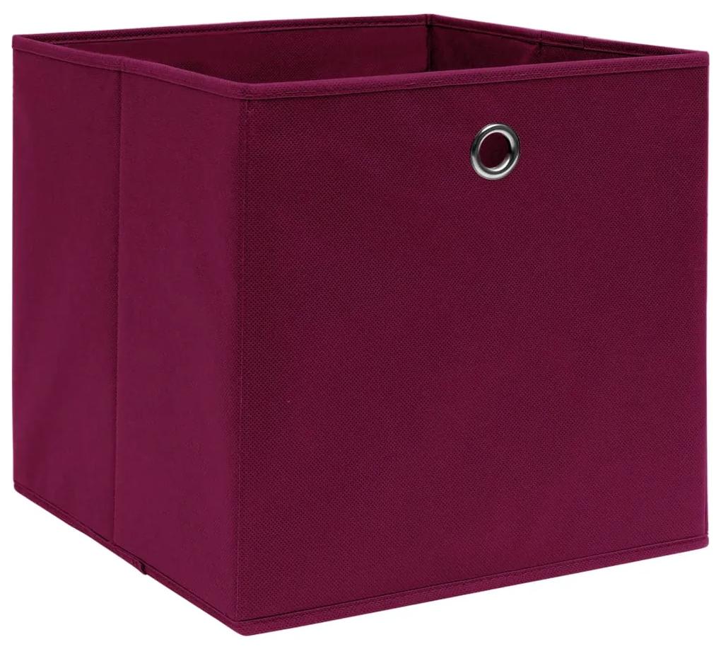 Úložné boxy 10 ks tmavě červené 32 x 32 x 32 cm textil - Default Title