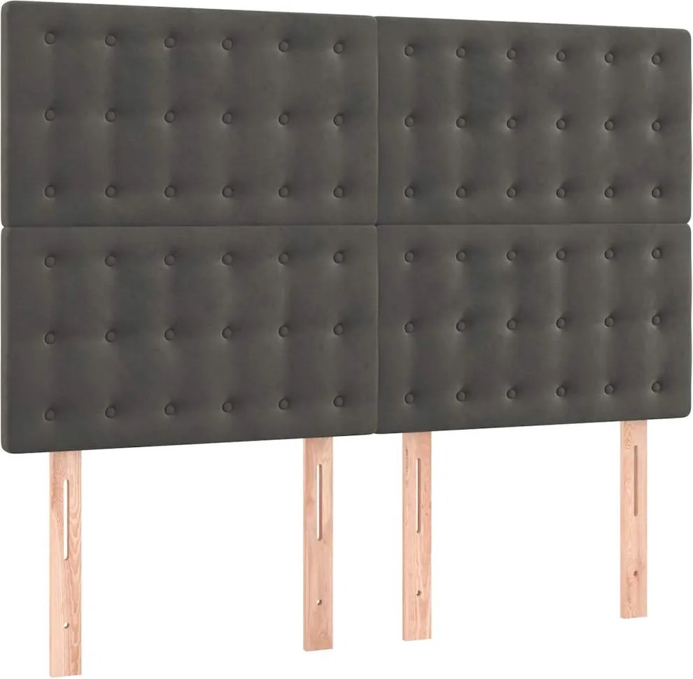 Box spring postel s matrací tmavě šedá 140x200 cm samet 3132922