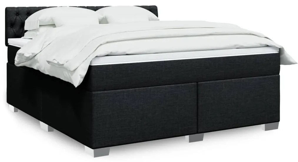 Box spring postel s matrací černá 180x200 cm textil 3288276