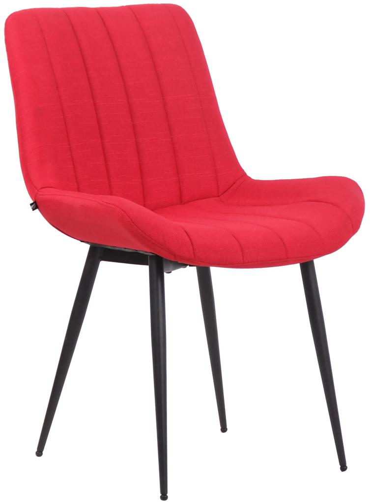 Židle Everett ~ látka, kovové nohy černé Barva  Červená