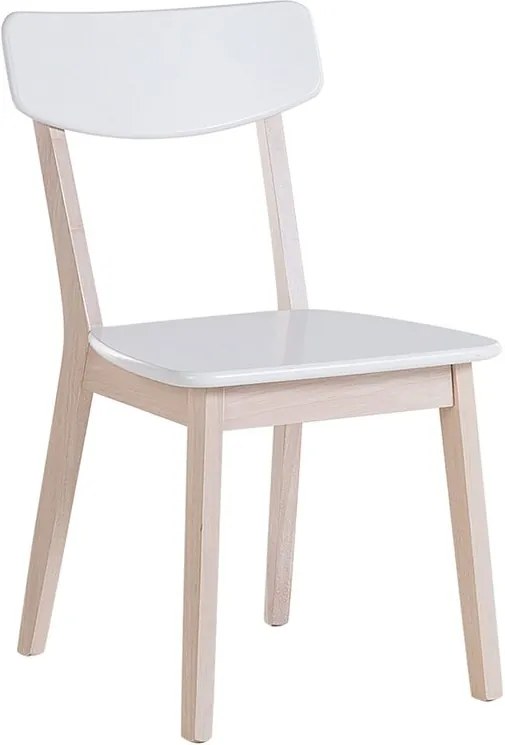 Bílá dřevěná jídelní židle - SANTOS