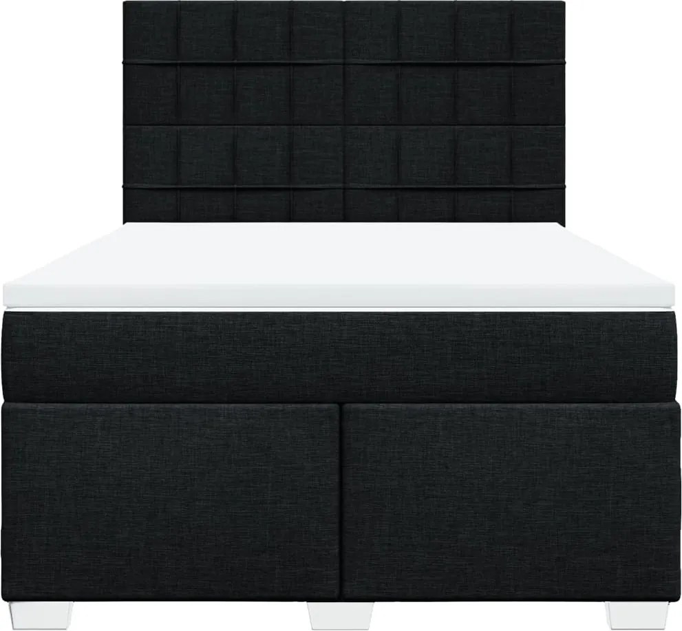 Box spring postel s matrací černá 140x200 cm textil 3292813