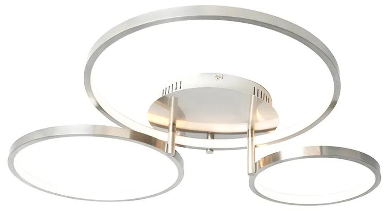 Moderní stropní ocelové svítidlo včetně LED a stmívače - Rondas