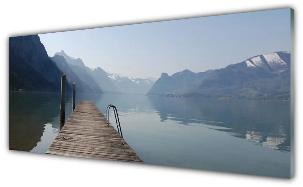 Plexisklo-obraz Molo Jezero Hory Krajina 125x50 cm