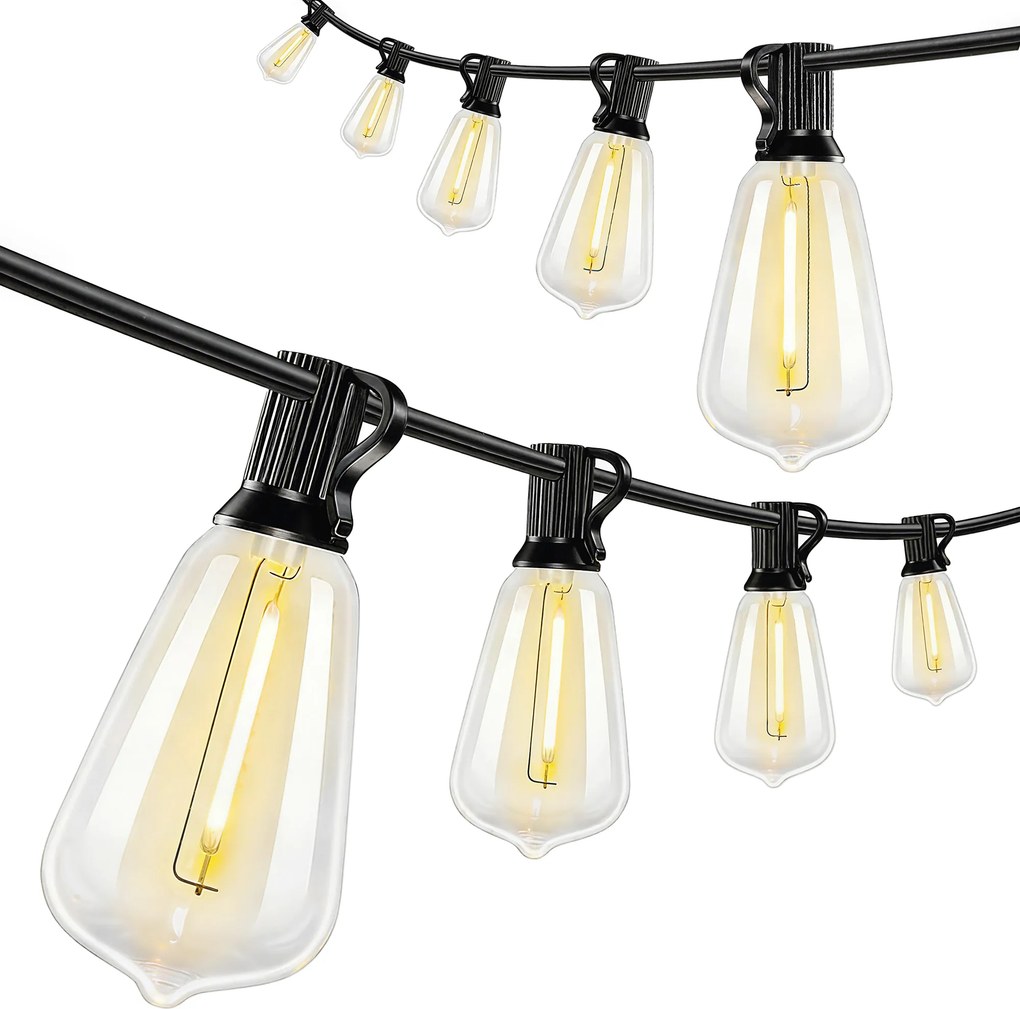 50 LED světelných závěsů, 18 m připojitelných pohádkových světel, odolnost proti stříkající vodě IP44, vnitřní i venkovní dekorace