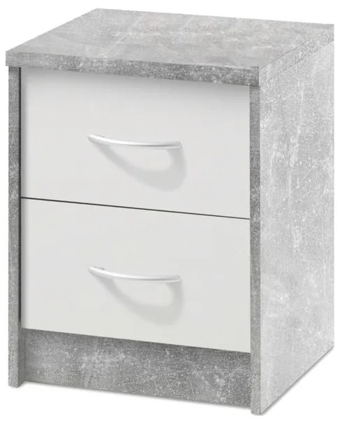 Sconto Noční stolek OPTIMUS 38-009 bílá/beton