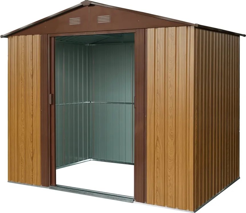Zahradní domek BestBerg ZDB-4D / 4,1 m² / 236 x 174 x 206 cm / dekor dřevo/hnědá