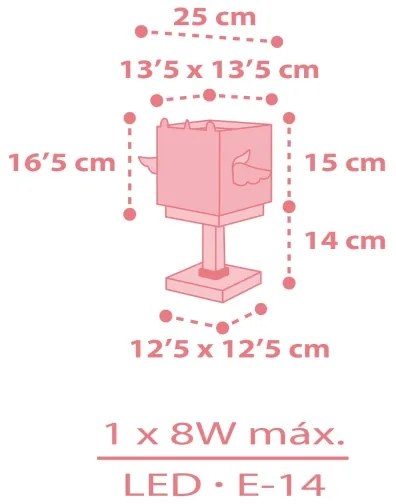 Dalber 64591 - Dětská lampička LITTLE UNICORN 1xE14/8W/230V