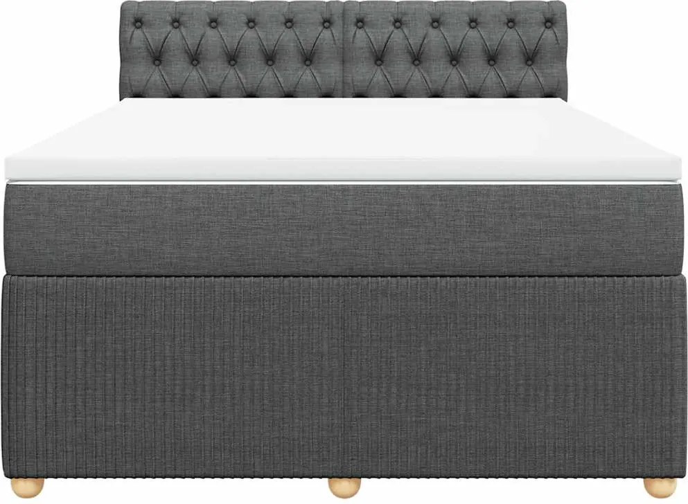 Box spring postel s matrací tmavě šedý 140 x 190 cm textil 3287459