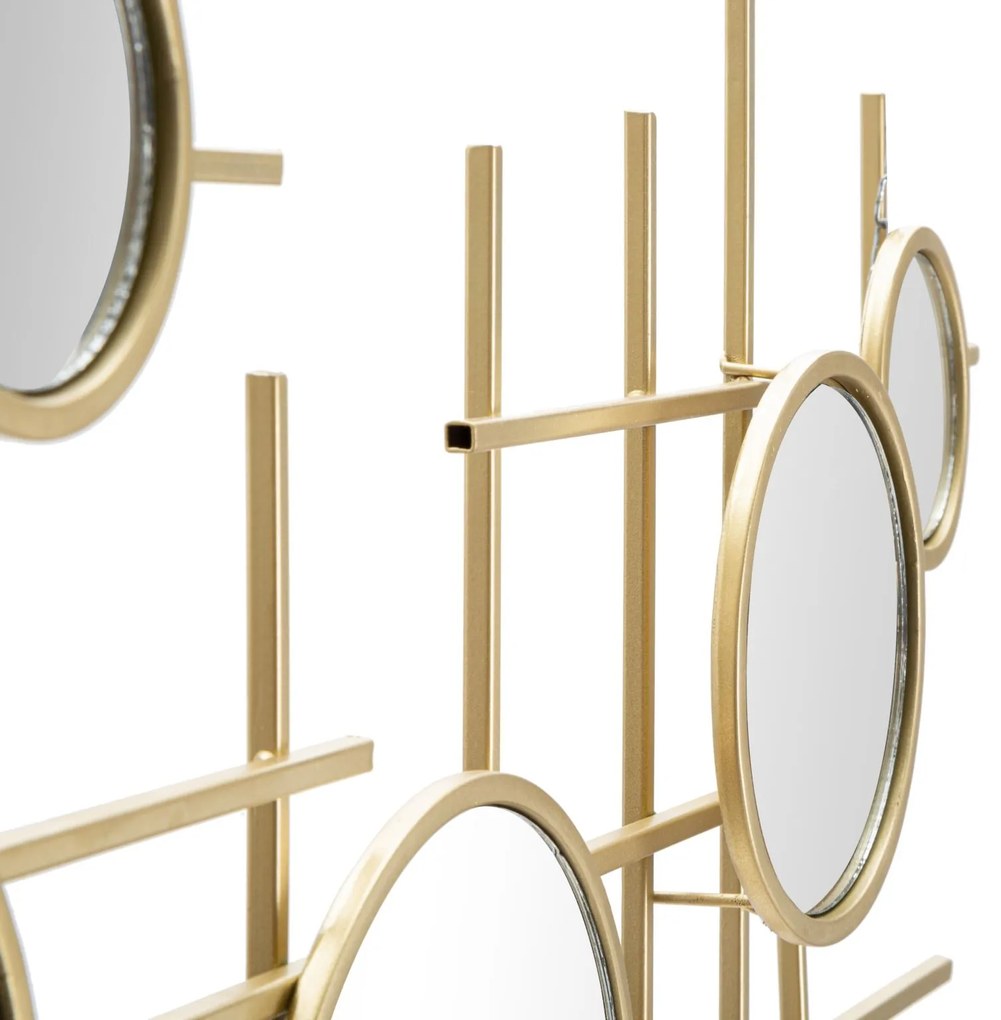 Zlaté nástěnné zrcadlo Mauro Ferretti Numbers, 117x4,5x61 cm