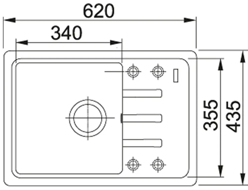 Franke Malta BSG 611-62, 620x435 mm, fragranitový dřez, šedý kámen 114.0395.151