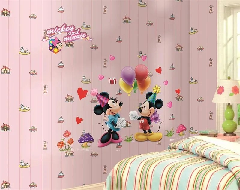 Živá Zeď Samolepka na zeď Mickey Mouse a Minnie Velikost: 75 x 120 cm