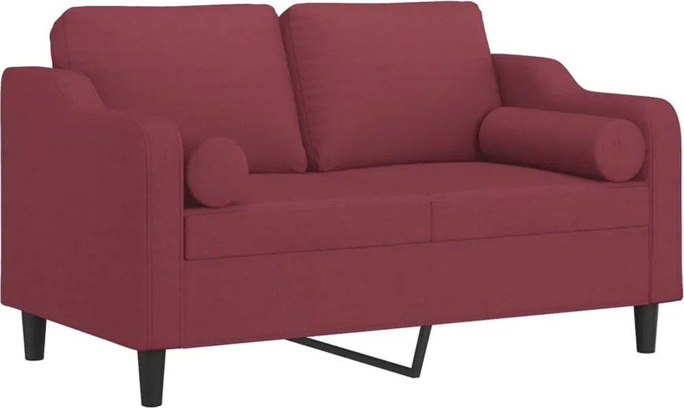 2místná pohovka s polštáři vínová 120 cm textil 3200843