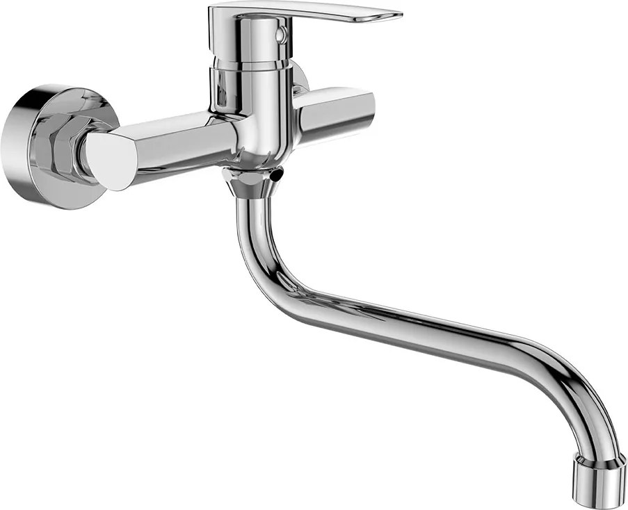Mereo, Mereo Dřezová nástěnná baterie, Pego, 150 mm, s ramínkem trubkovým o 18 mm - 200 mm, chrom, MER-CB30101P