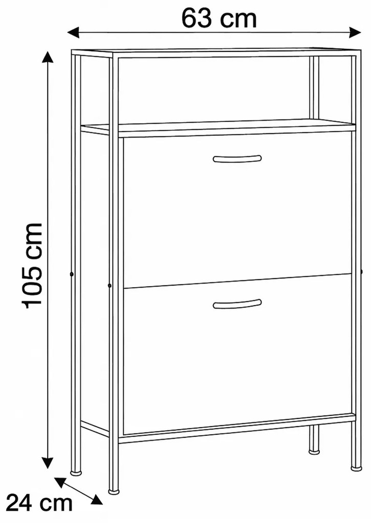 Botník s policemi G1007 OAK, dub