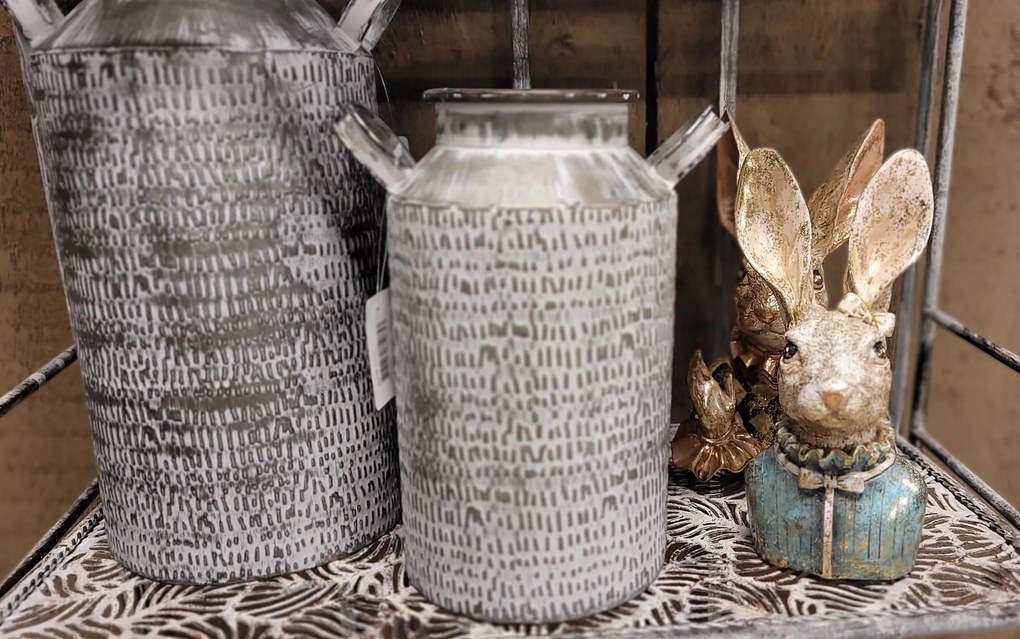 Dekorace busta zajíc se zlatou patinou - 14*13*24 cm