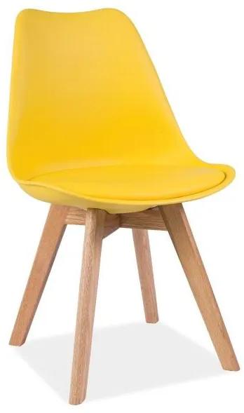 Židle KRIS dub/žlutá
