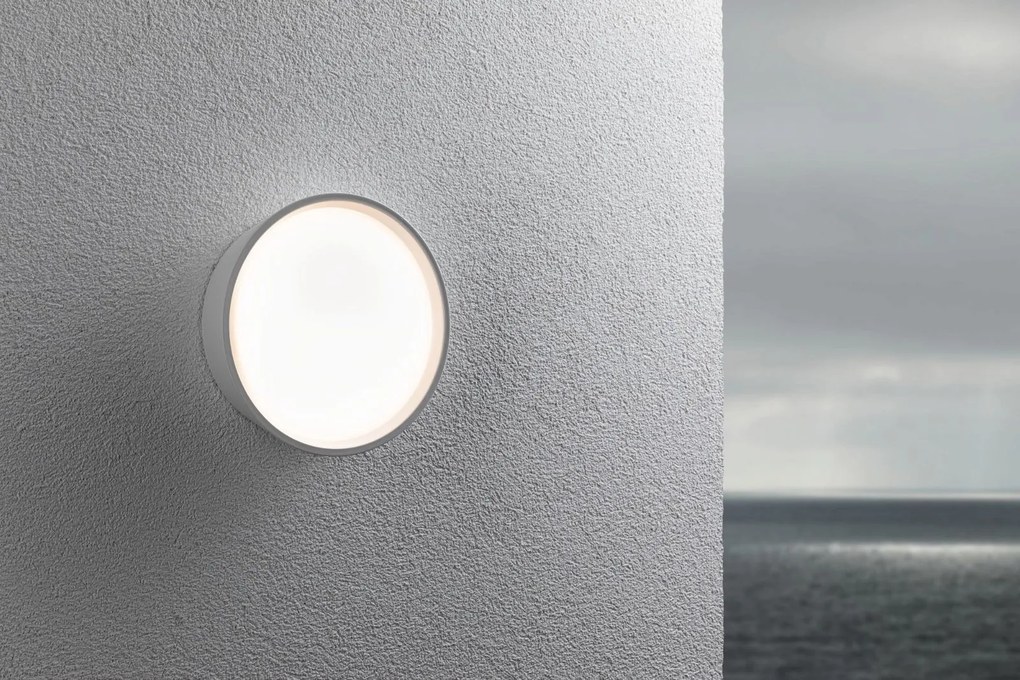 P 94697 LED venkovní nástěnné svítidlo Platomo IP44 kruhové 180mm 3000K 14,5W 230V bílá umělá hmota - PAULMANN