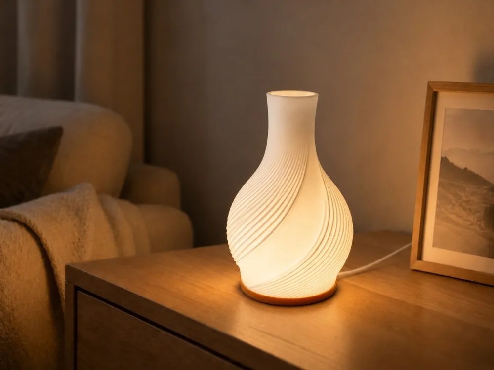 Verk Group Led stolní lampa vaza 2 v 1, dekorativní, s nastavitelnou jasností, 3 barvy, vnitřní osvětlení