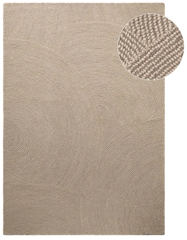 Béžový ručně tkaný vlněný koberec 80x150 cm Calmio – Hanse Home