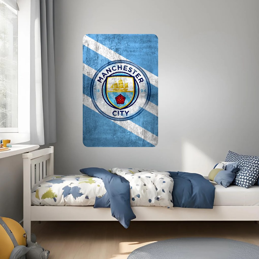 Textilní samolepka na zeď "Manchester City FC"