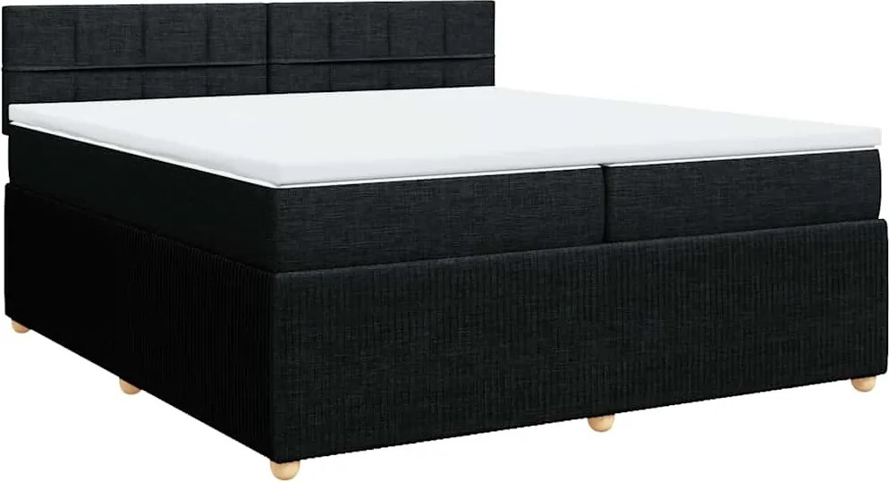 Box spring postel s matrací černá 200x200 cm textil 3287565