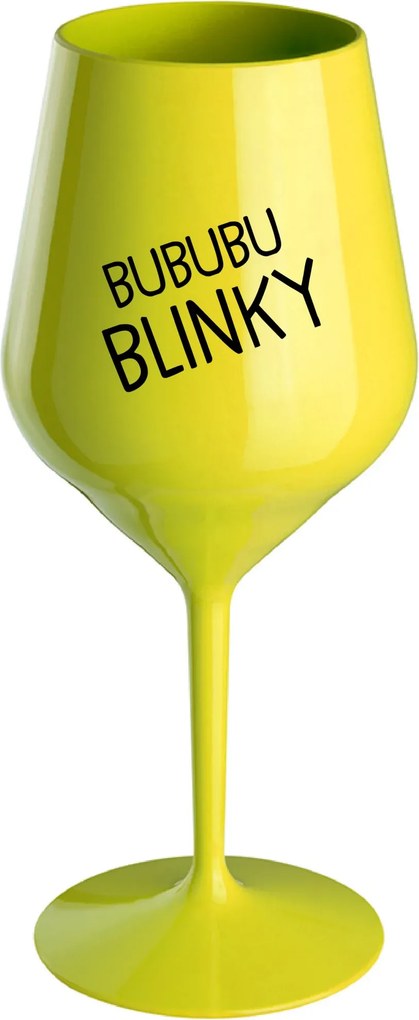 BUBUBUBLINKY - žlutá nerozbitná sklenice na víno 470 ml