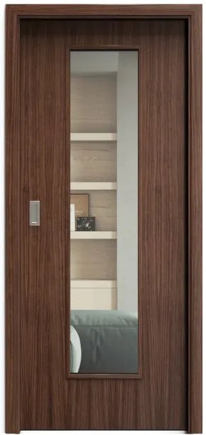 SAPELI ELEGANT KOMFORT M55 - DÝHA - POSUVNÉ DVEŘE VČ. ZÁRUBNĚ - Ořech americký Průchozí šířka (cm): 90, Průchozí výška (cm): 197