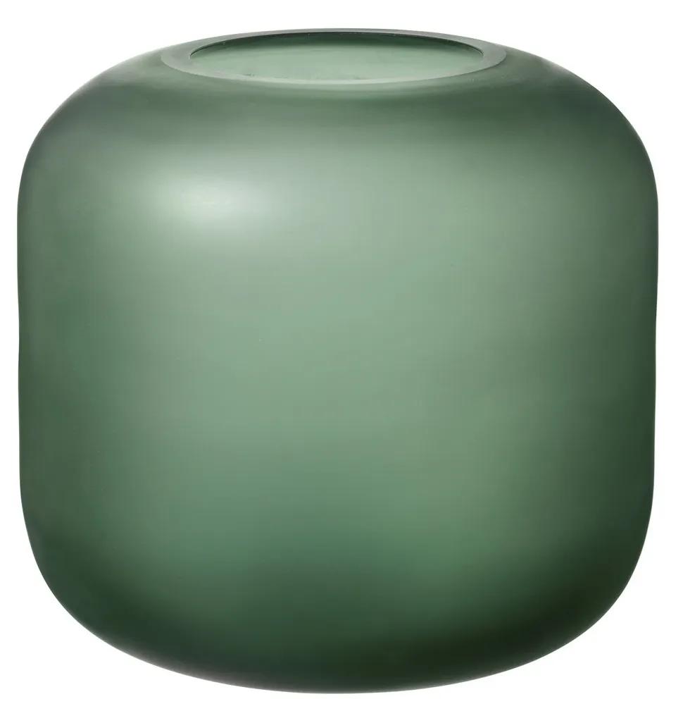 Blomus, Skleněná váza Blomus OVALO 17 cm | zelená mat