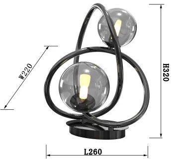 Wofi 8014-205 - LED Stolní lampa NANCY 2xG9/3,5W/230V černá/chrom