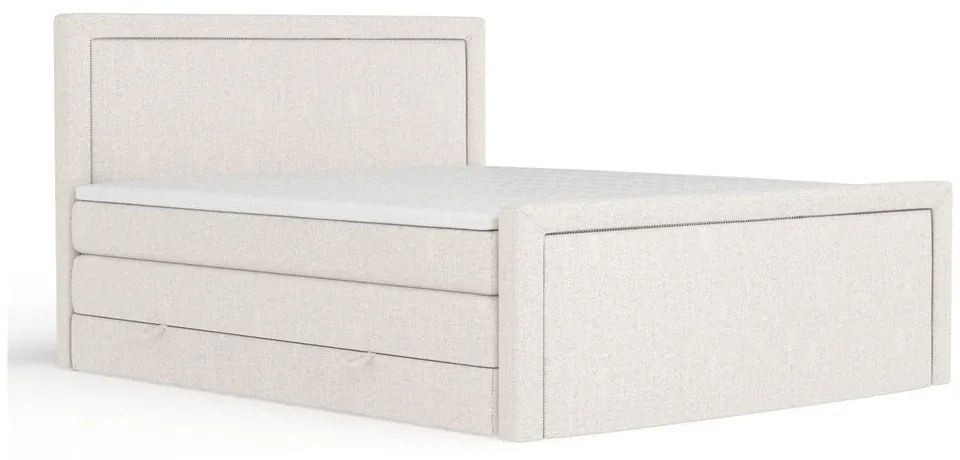 Béžová boxspring postel s úložným prostorem 200x200 cm Lavenda – Maison de Rêve