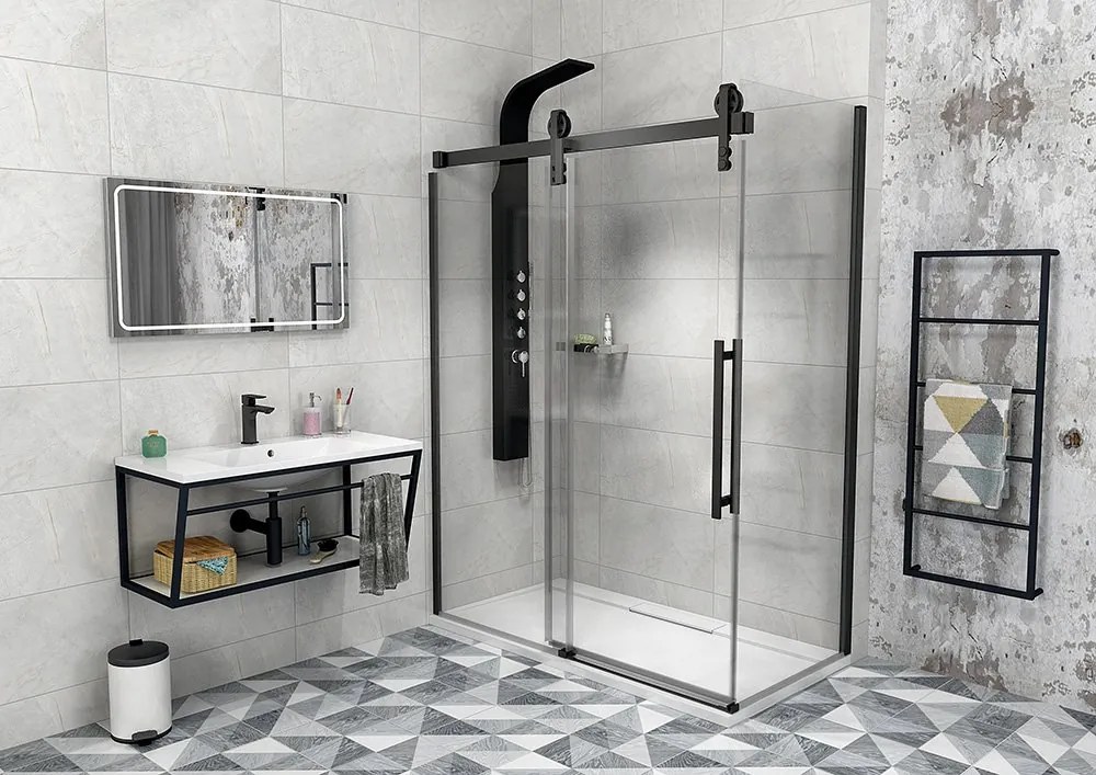 Gelco, VOLCANO BLACK obdélníková sprchová zástěna 1600x900mm L/P varianta, GV1416GV3490