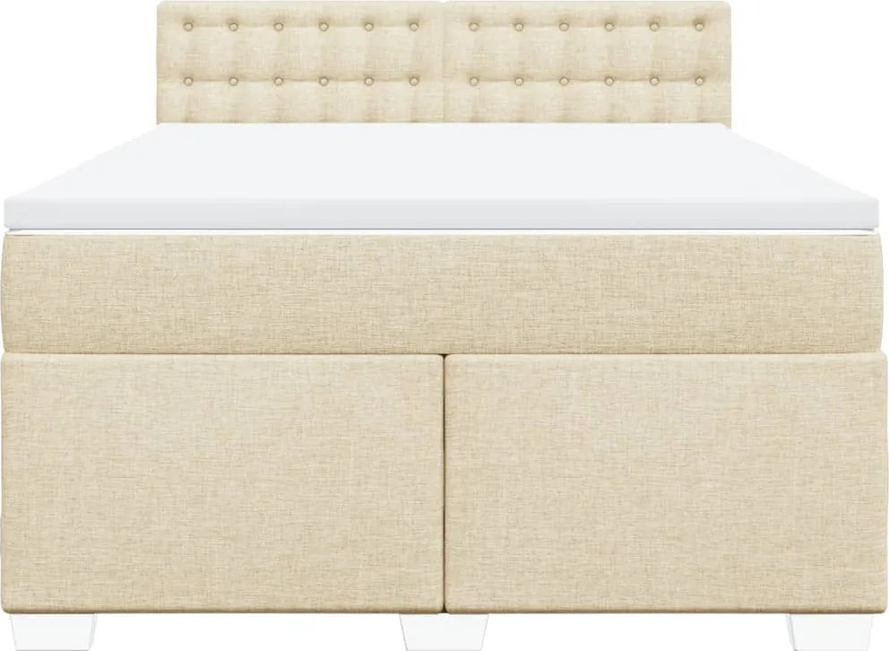 Box spring postel s matrací krémová 140x200 cm textil 3285930
